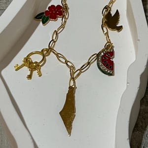 Palestine Charms Necklace Palestine Map Necklace Palestinian ...