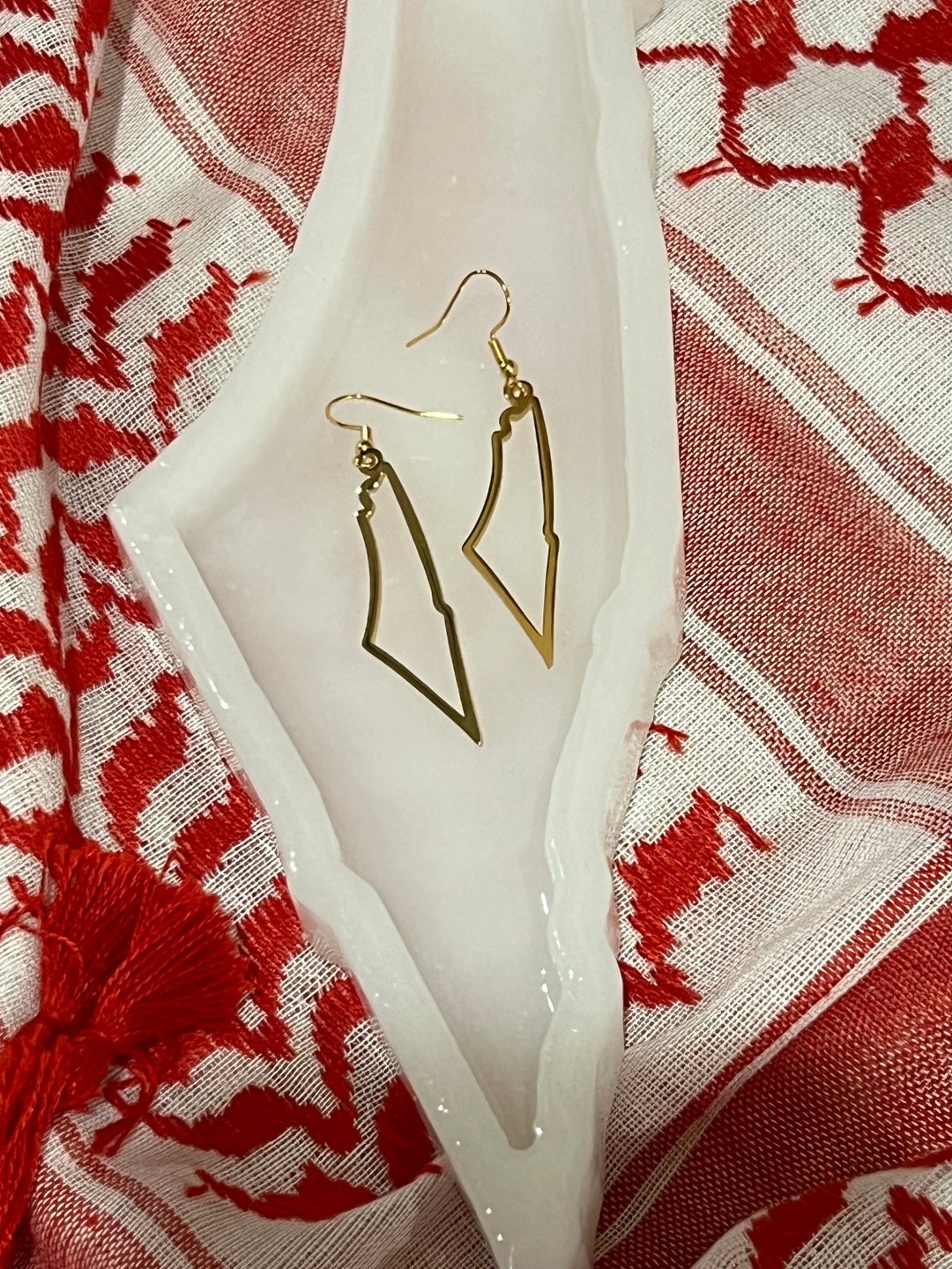 Palestine Map Earrings Gold Color Palestinian Accessories Palestine ...