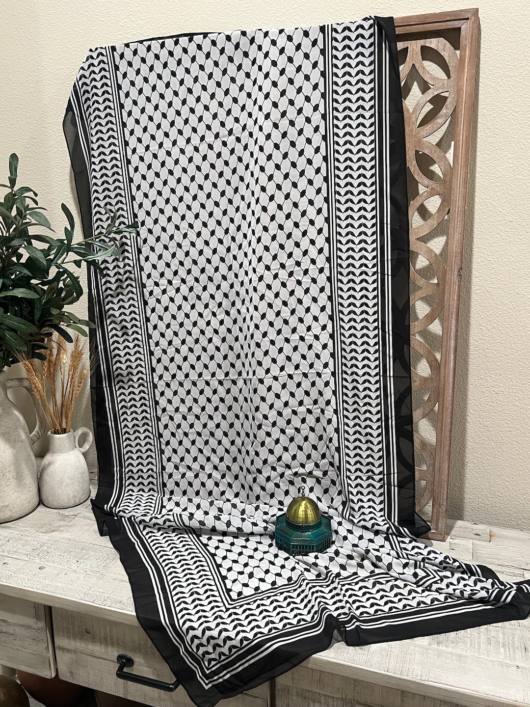 Kuffiya Print Scarf | Keffiyeh Hijab | Kufiya Head Covering Palestinian ...