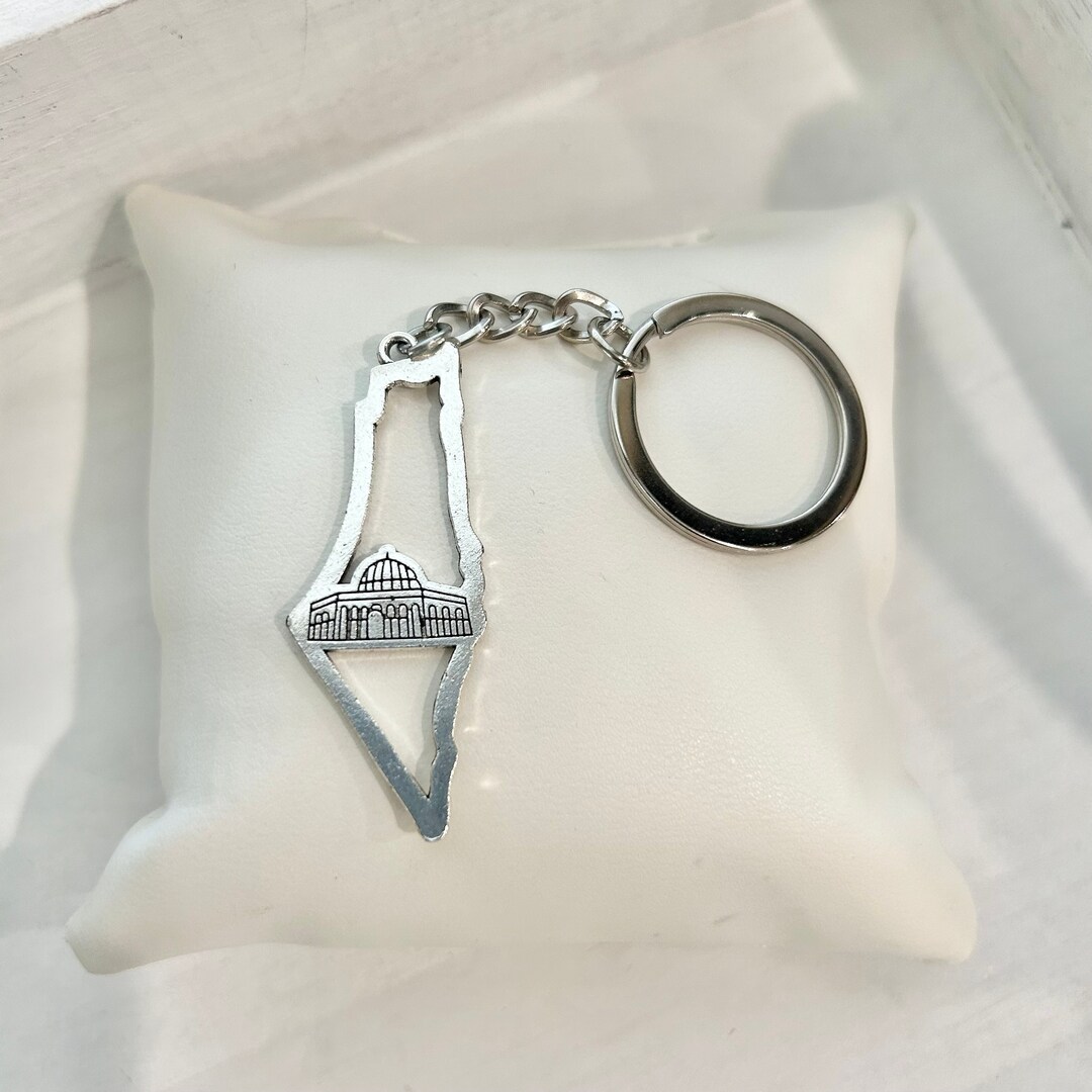 Palestine Map Keychain Vintage Silver Color Palestinian Accessories ...
