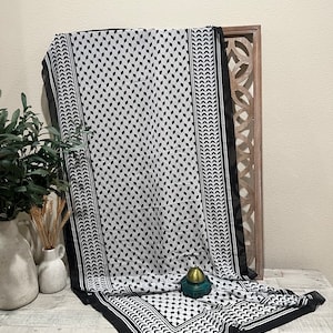 Kuffiya Print Scarf Keffiyeh Hijab Kufiya Head Covering Palestinian ...