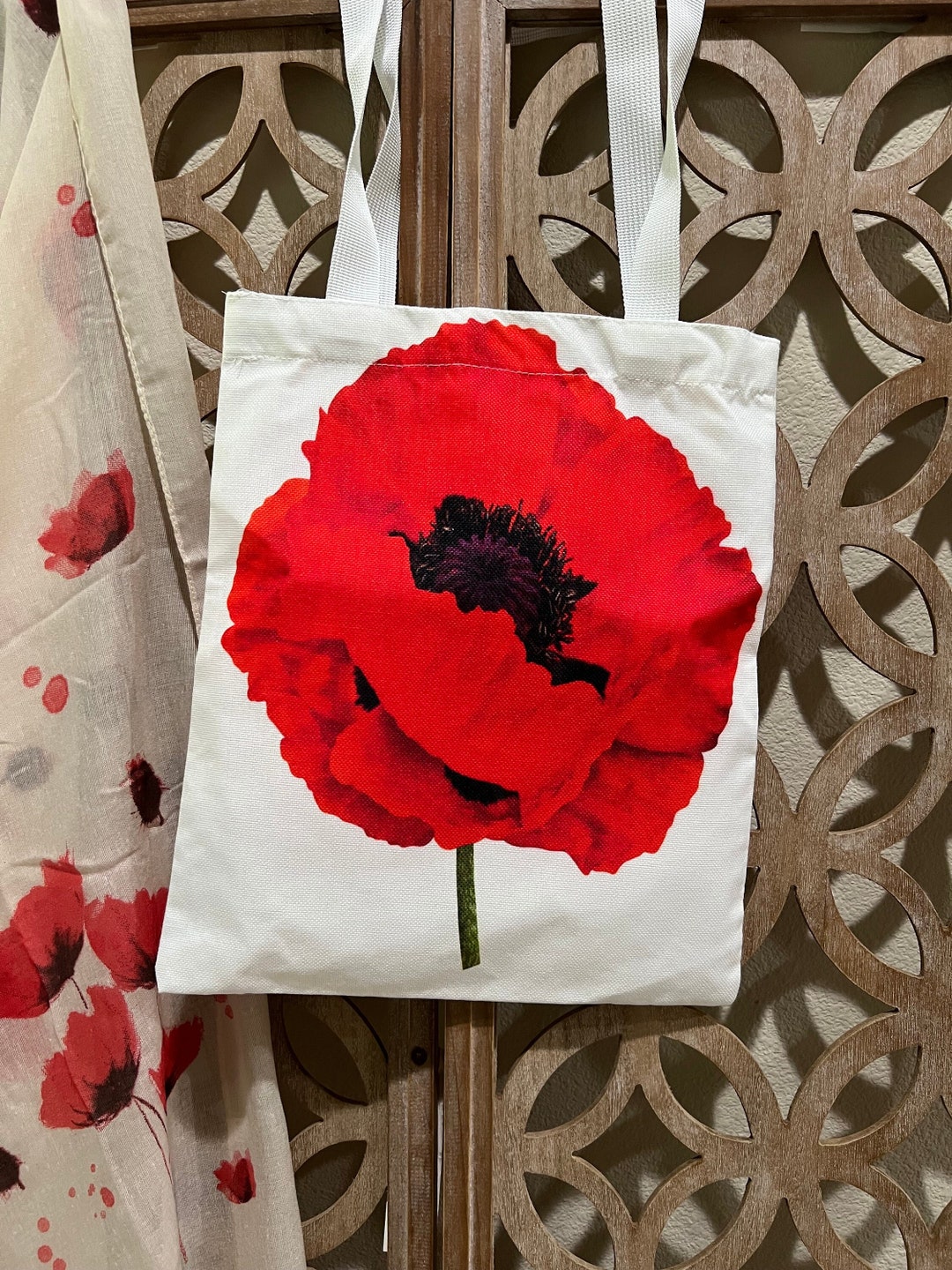 Palestine Tote Bag Palestine Red Poppy Printed Tote Bag Palestinian ...