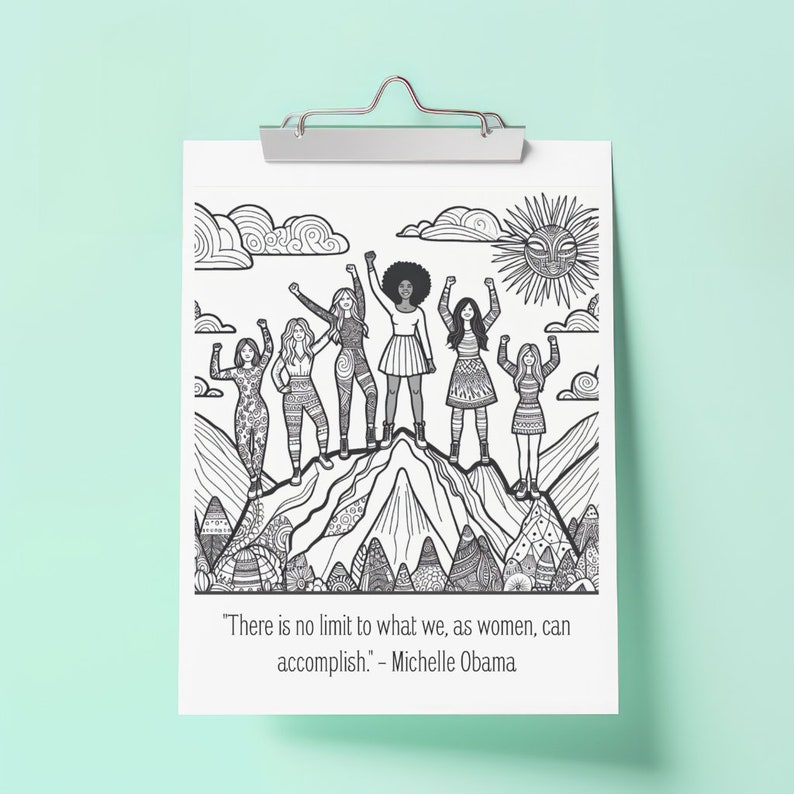 Michelle Obama Quote Coloring Page Printable Adult Coloring Women ...