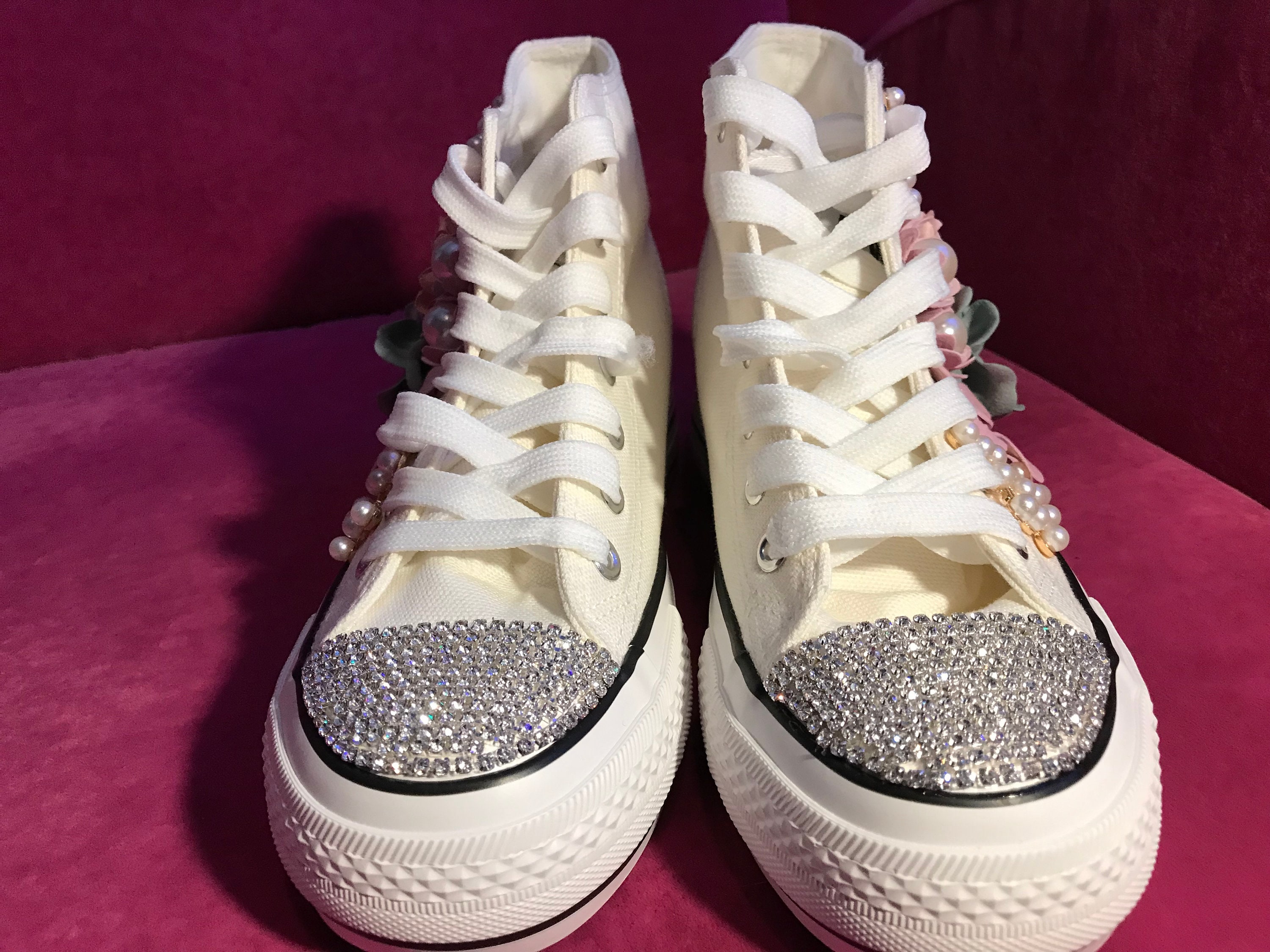 New Handmade Women's High Top Wedge Heel Sneakers Trainers - Etsy