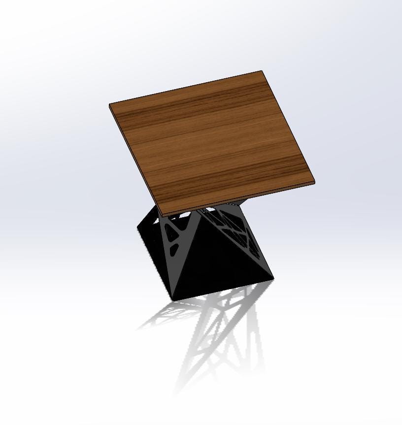 Geometric Metal Side Table DXF: Twisted Leg Design (digital Product) - Etsy