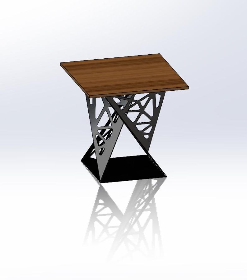 Geometric Metal Side Table DXF: Twisted Leg Design (digital Product) - Etsy