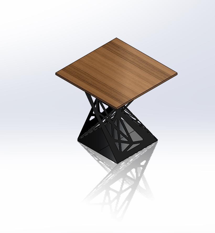 Geometric Metal Side Table DXF: Twisted Leg Design (digital Product) - Etsy