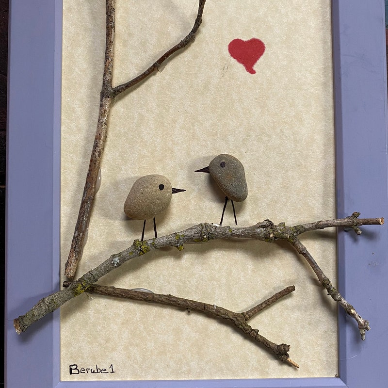 Bird Pebble Art - Etsy
