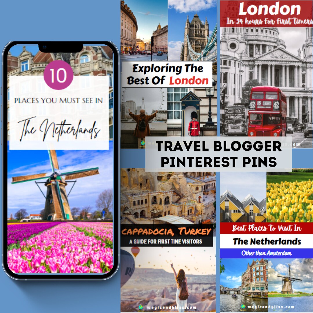 25 Travel Blogger Pinterest Templates: Customizable Canva Pin Designs ...