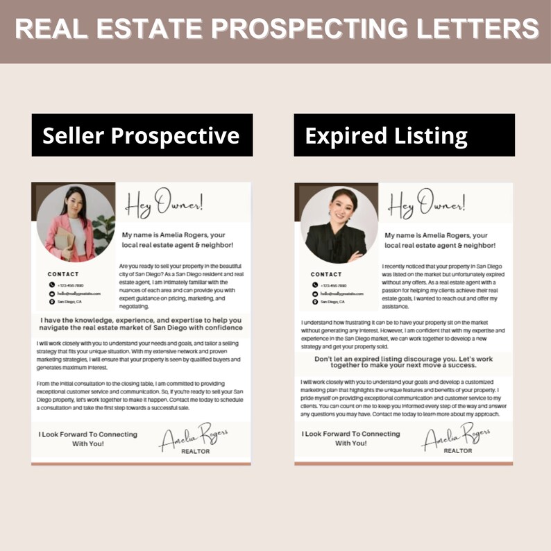 Real Estate Prospecting Letter Templates: Realtor Marketing (canva) - Etsy