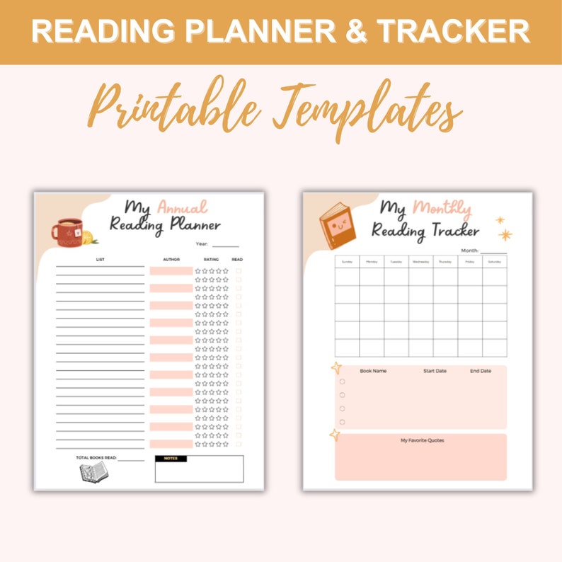 Reading Planner & Tracker Printable Template Reading Habit Tracker A4 ...