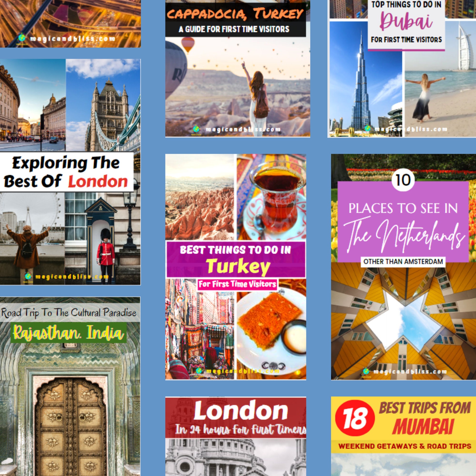 25 Travel Blogger Pinterest Templates: Customizable Canva Pin Designs ...