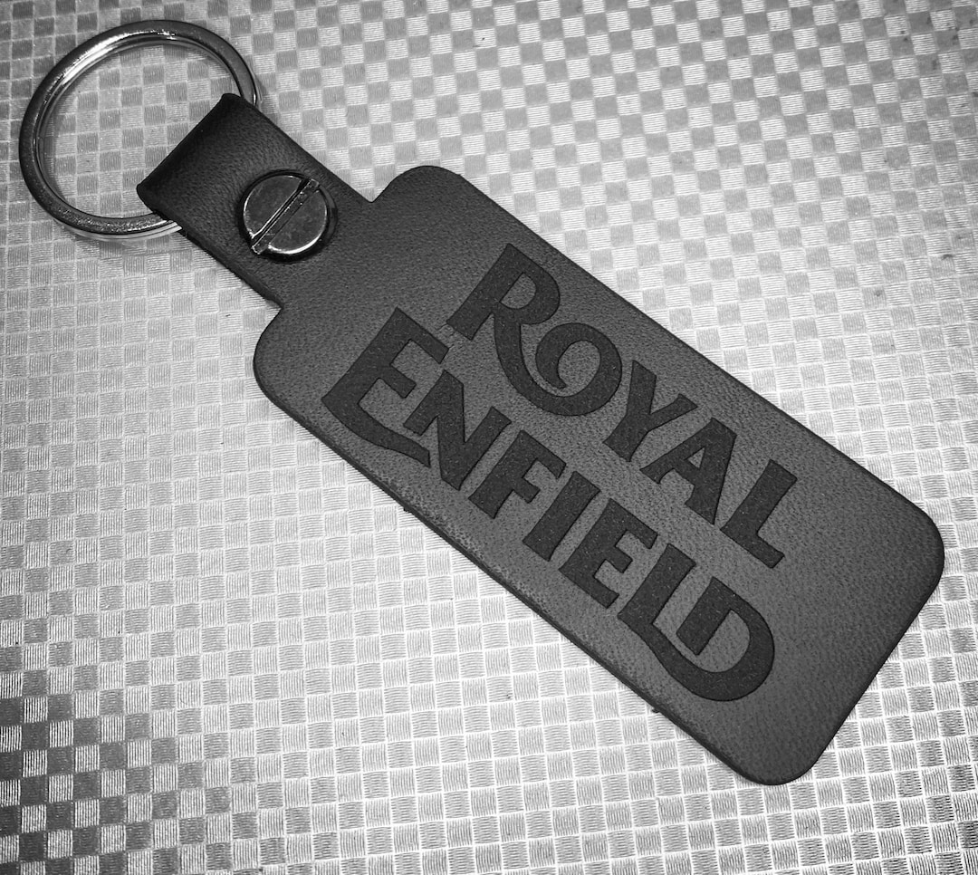 Royal Enfield Black Leather Keyring / Keychain Custom Made Motorcycle ...