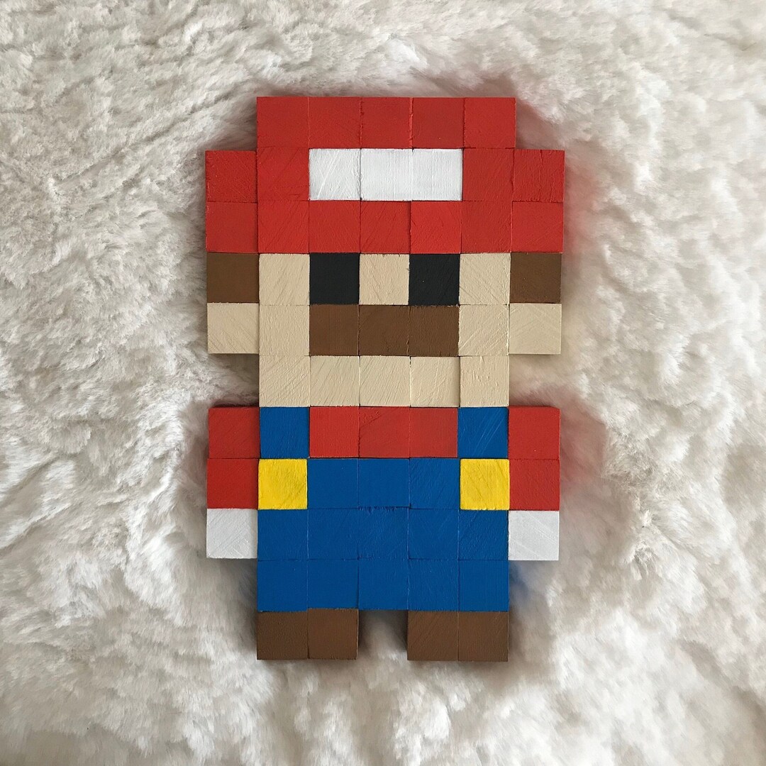 Super Mario Wooden Pixel Art Home Decor Office Decor 3D - Etsy Australia