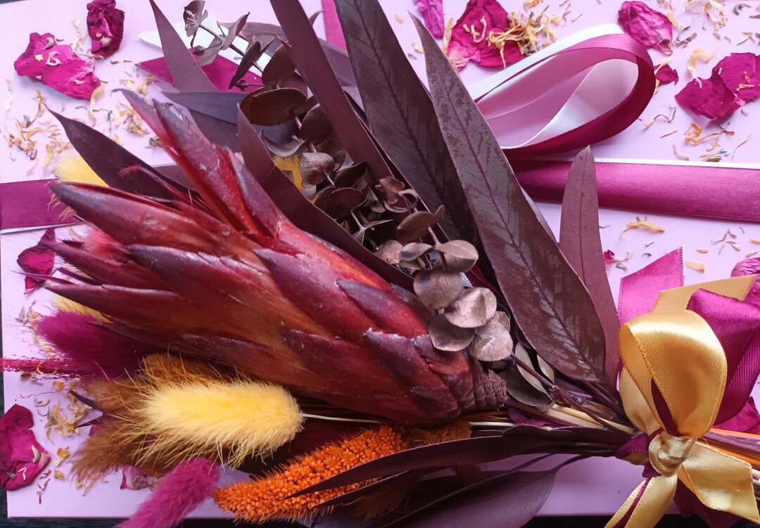 Tropical Dried Protea Bouquet - Etsy