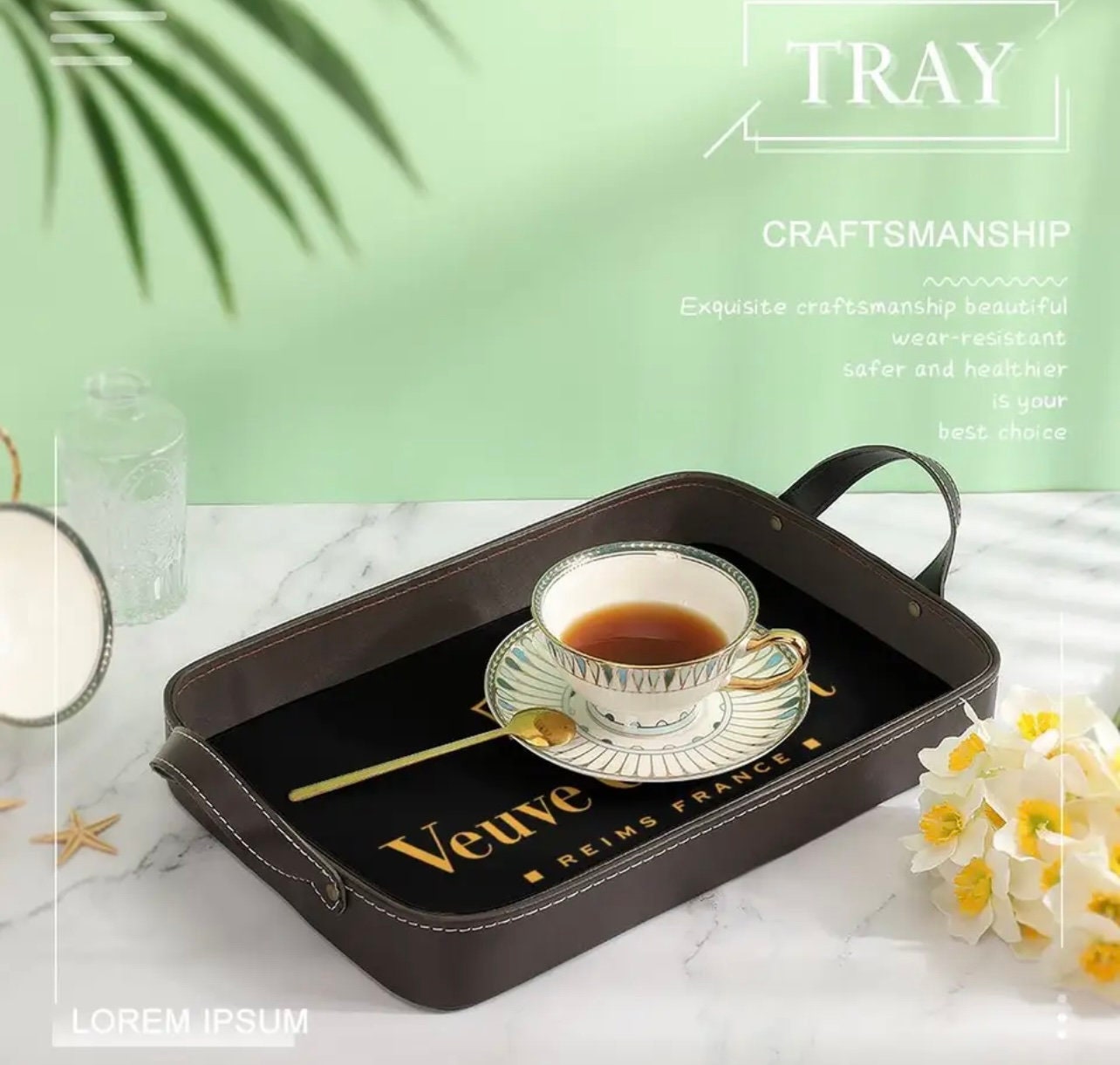 Luxury Champagne Tray Veuve Tray Portable Veuve Tray Vegan Leather ...
