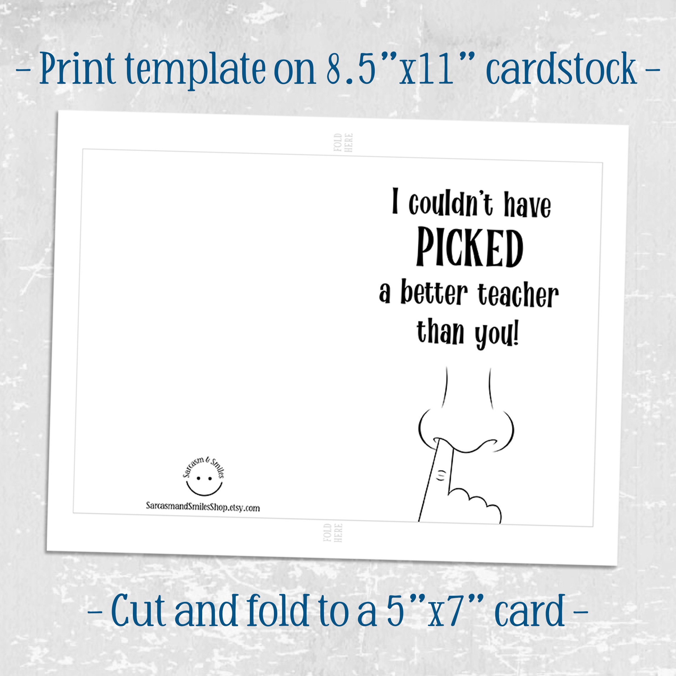 Funny Teacher Appreciation Week Printable Card, End of Year Teacher ...