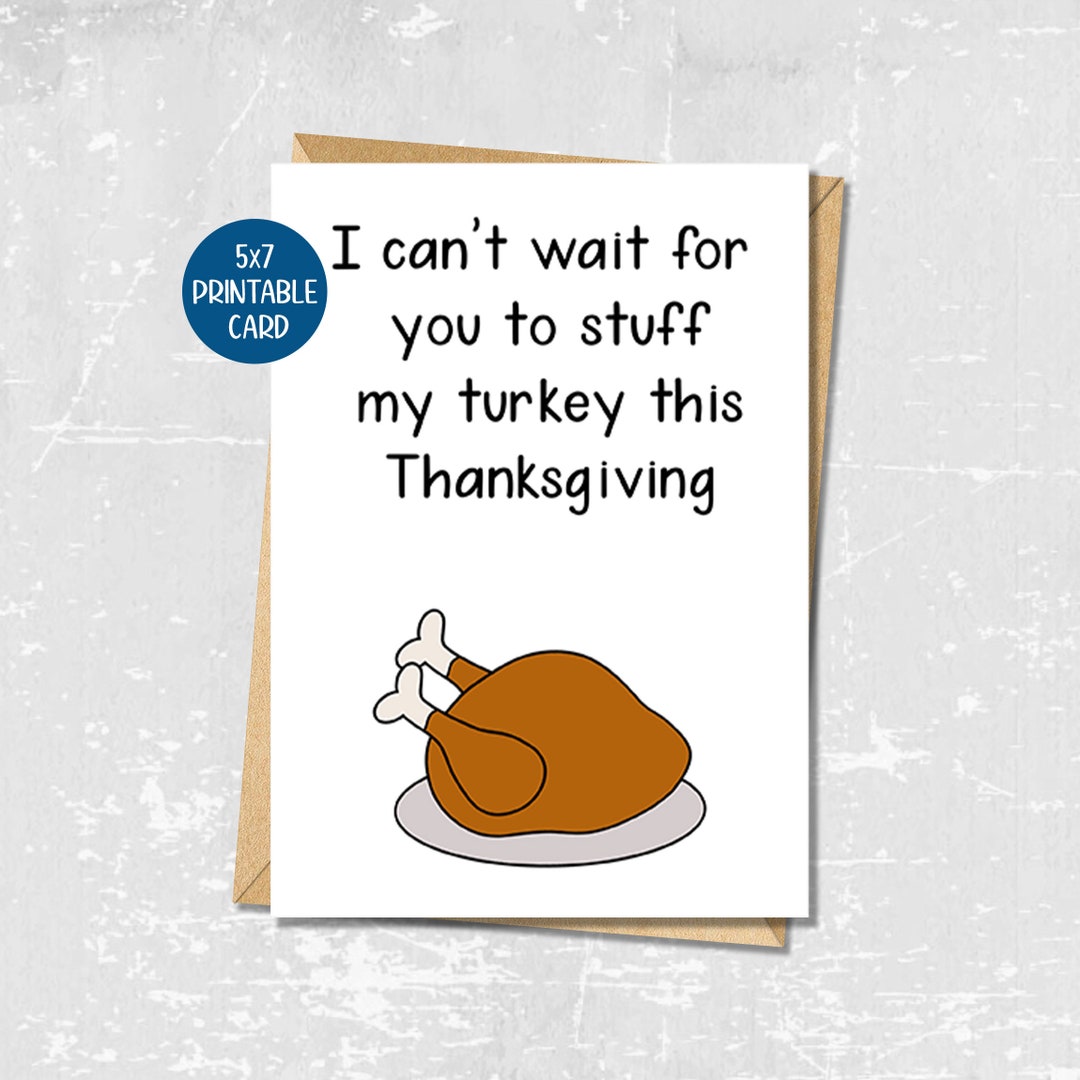Stuff My Turkey Funny Thanksgiving Card for Husband, Naughty Card for ...
