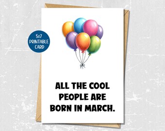 March Birthday Card Funny Birthday Card Birthday Card Sister Birthday ...
