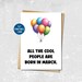 March Birthday Card, Funny Birthday Card, Birthday Card, Printable ...
