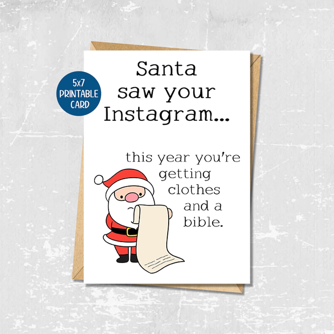 Funny Christmas Cards, Adult Christmas Card, Printable Funny Holiday ...