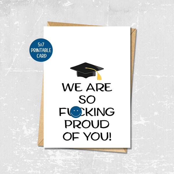 Printable Grad Card, High School Graduate, Sarcastic Grad Gifts for Him ...