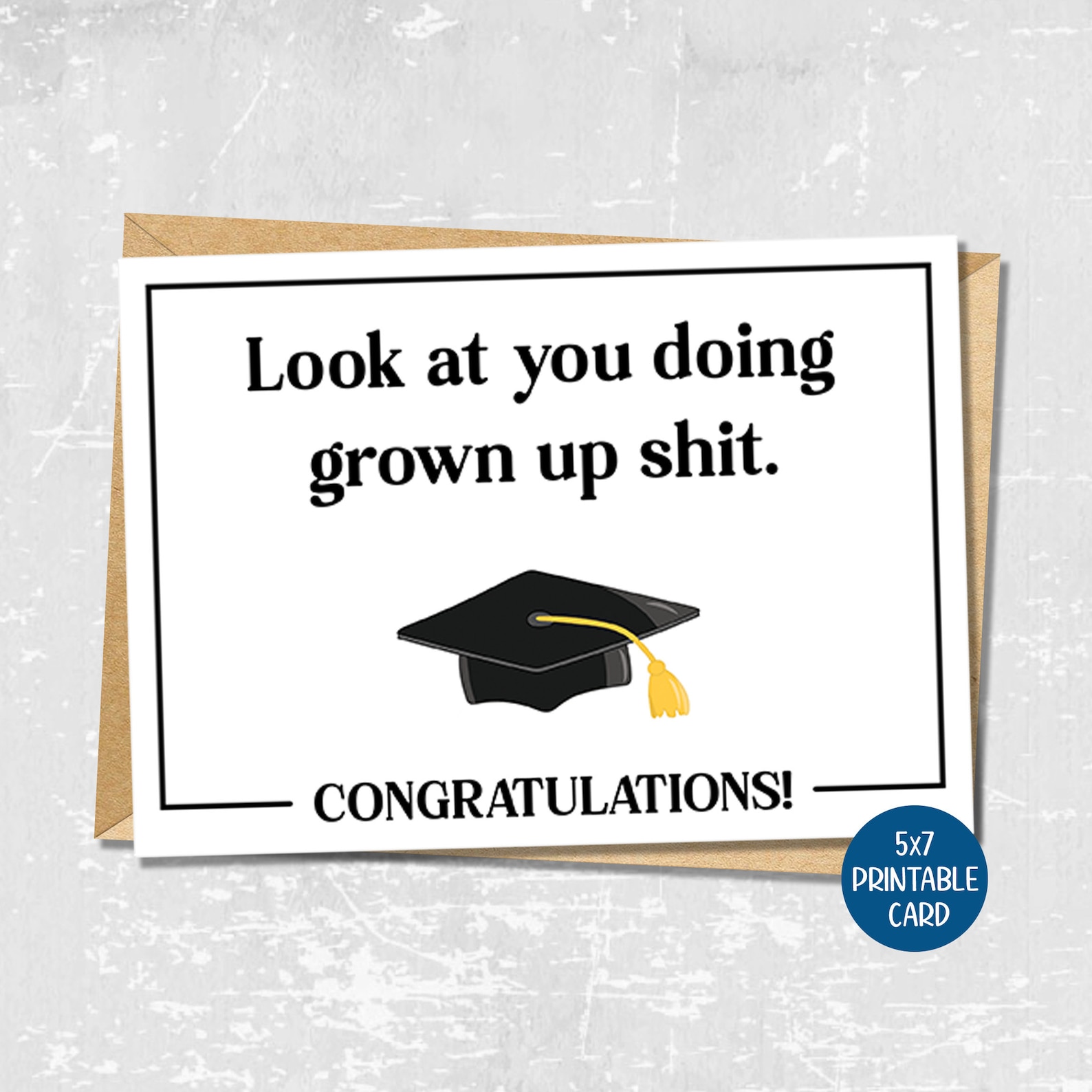 Funny Grad Card, Printable Graduation Card, Sarcastic Grad Gifts for ...