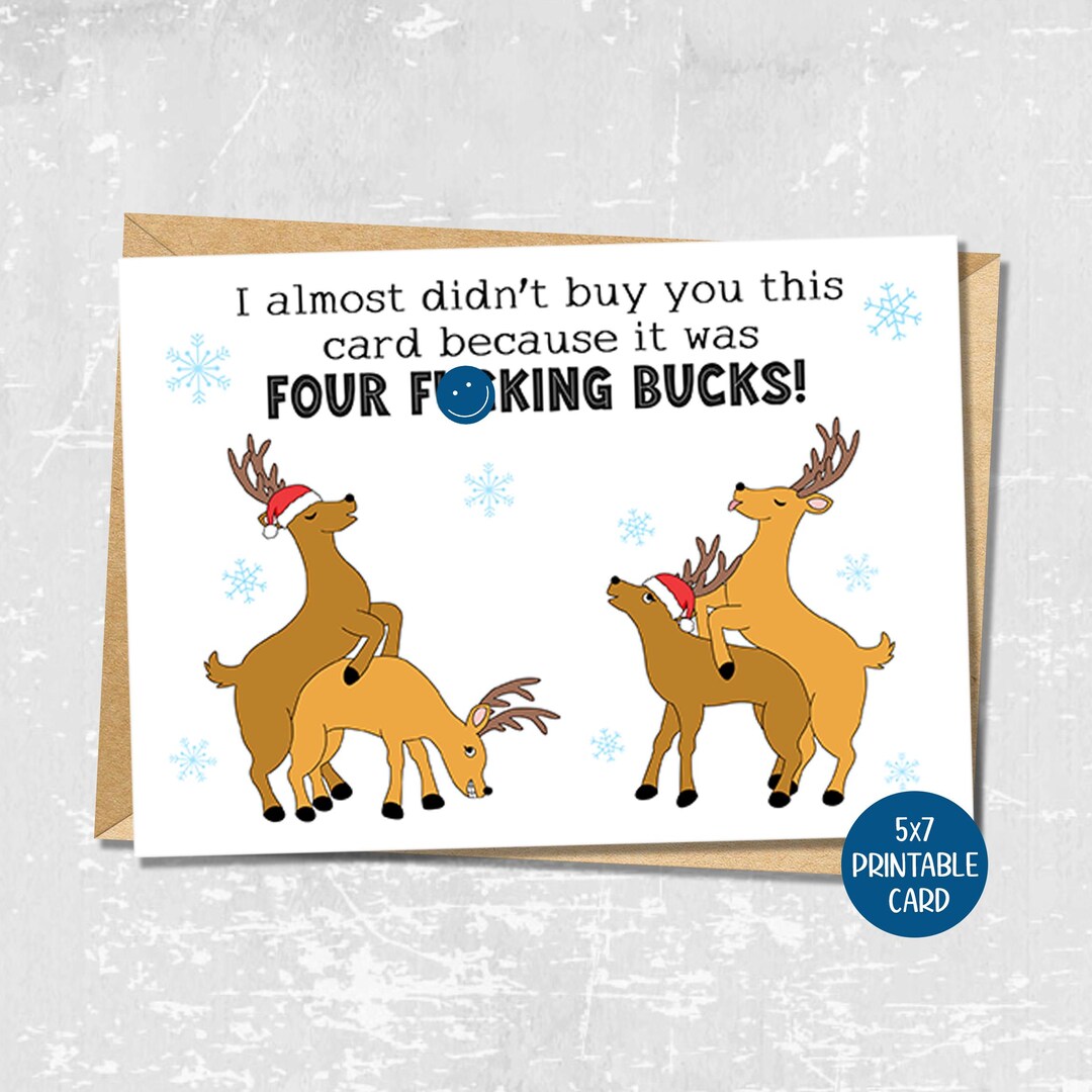 Funny Christmas Card, Printable Adult Christmas Card, Hilarious Holiday ...
