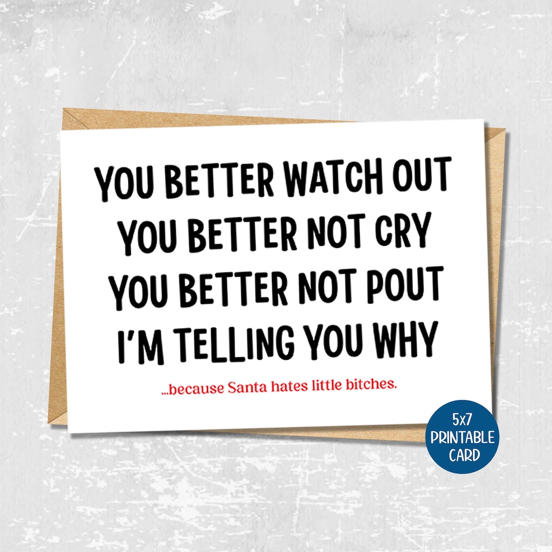 Funny Christmas Card, Printable Adult Christmas Card, Funny Holiday ...