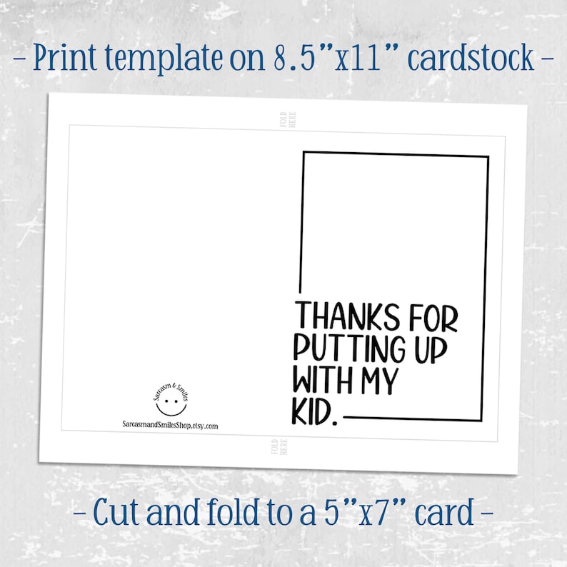 Funny Teacher Appreciation Week Printable Card, End of Year Teacher ...