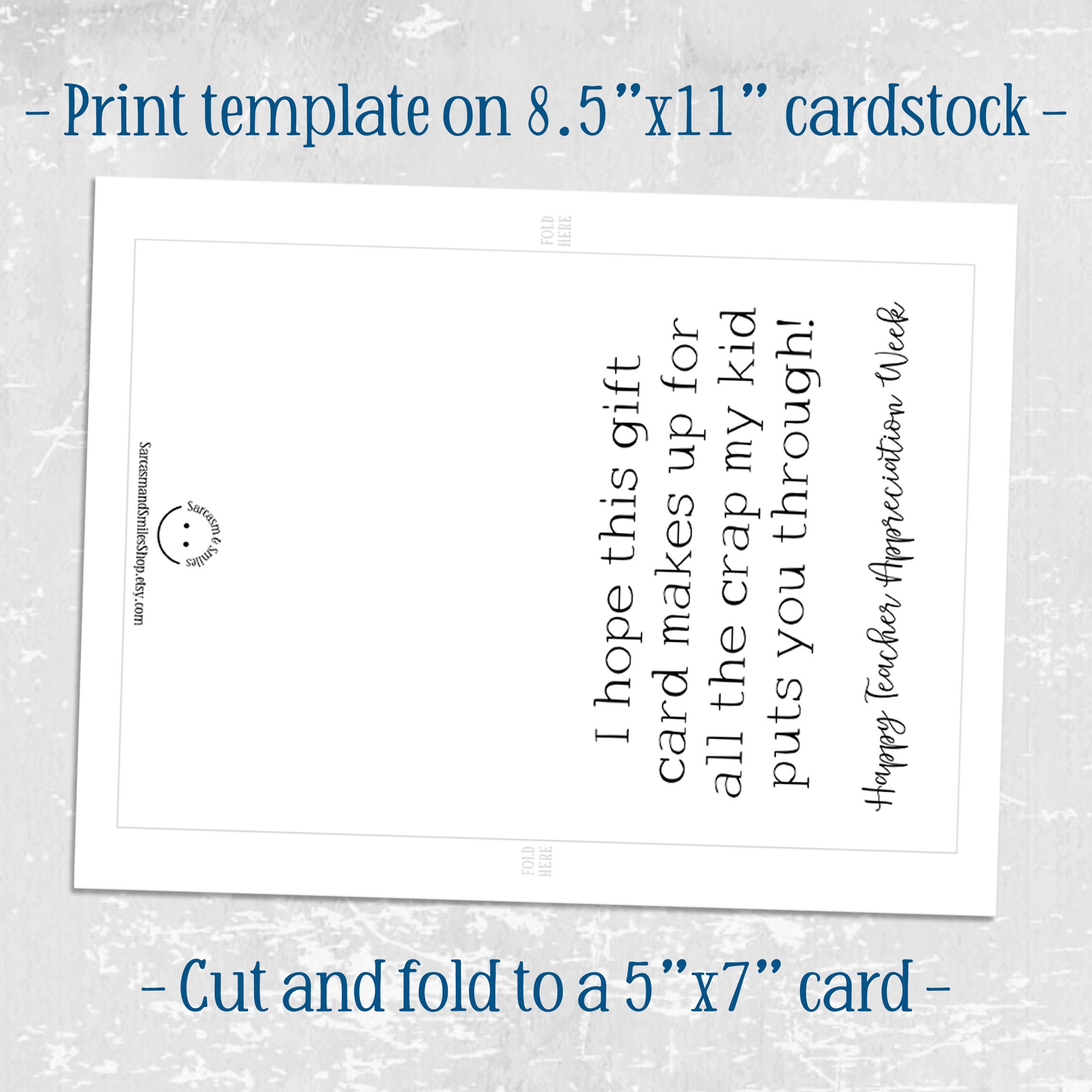 Teacher Appreciation Gift Card Holder, Funny Teacher Appreciation Week ...