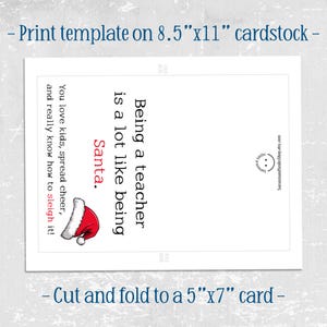 Teacher Christmas Card, Printable Christmas Card, Funny Holiday Teacher ...