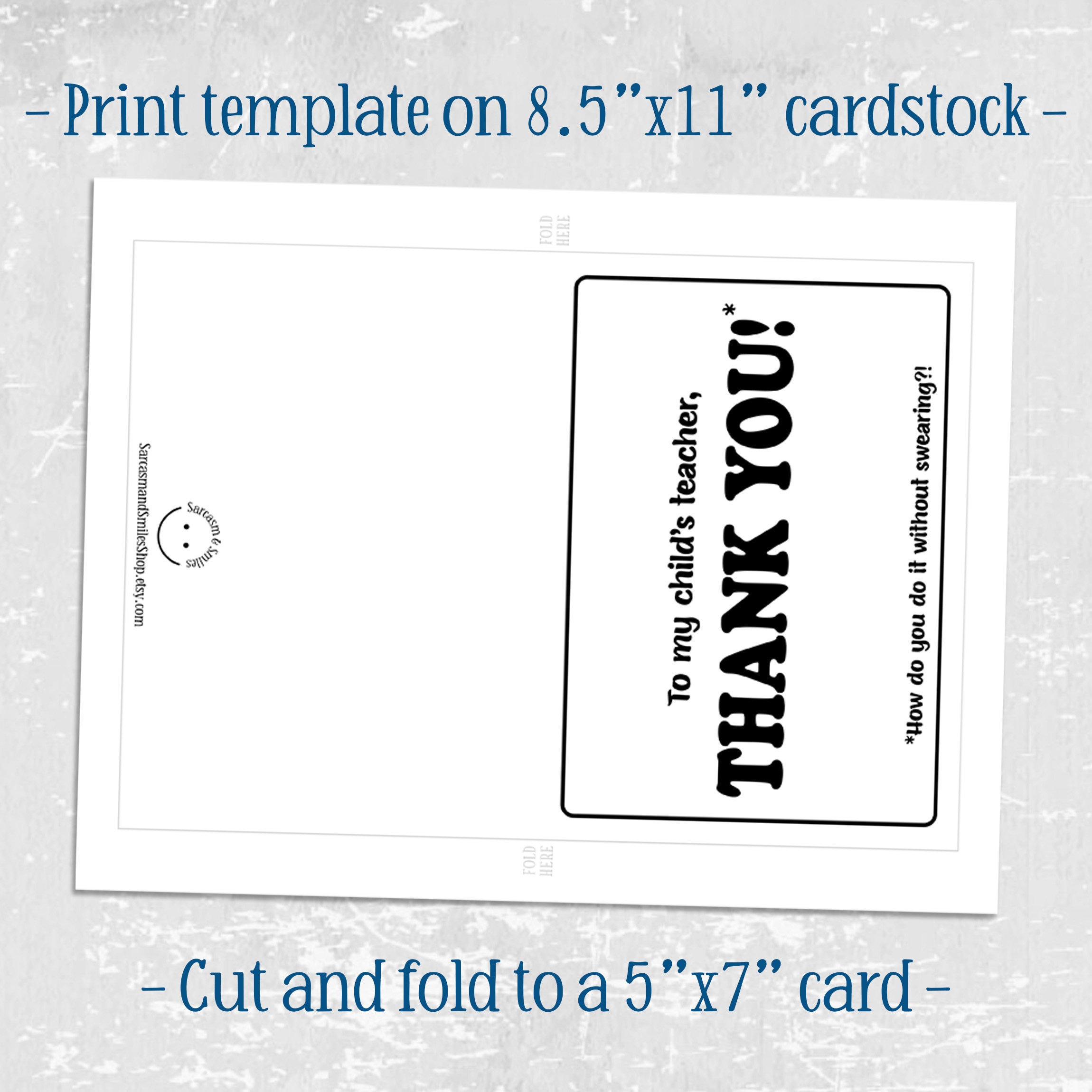 Funny Teacher Appreciation Week Printable Card, End of Year Teacher ...