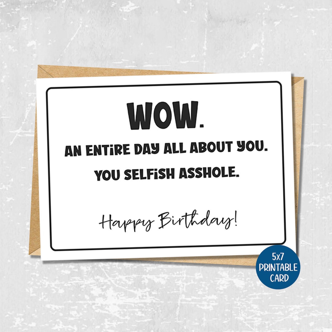 Sarcastic Birthday Card, Printable Birthday Card, Happy Birthday ...