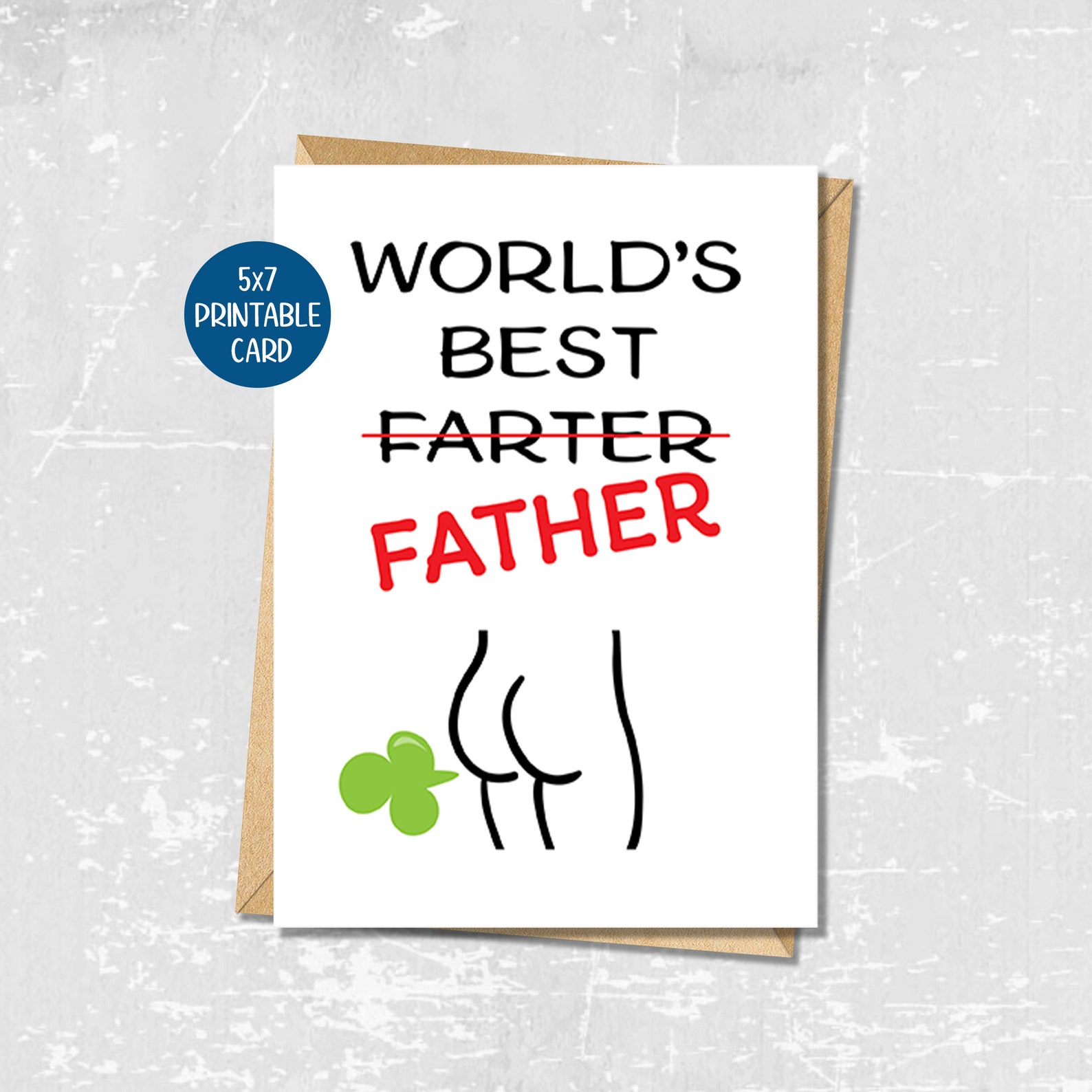 Worlds Best Farter Funny Dad Card From Son, Fathers Day Card From ...