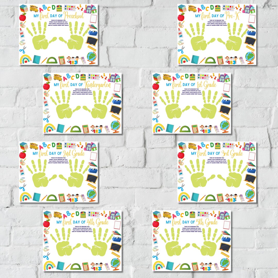 Back to School Handprint Craft * Handprint Craft * First Day of School ...