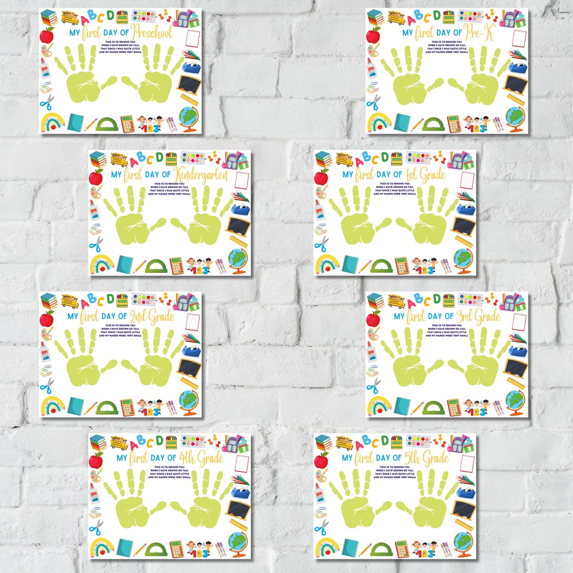 Back to School Handprint Craft * Handprint Craft * First Day of School ...