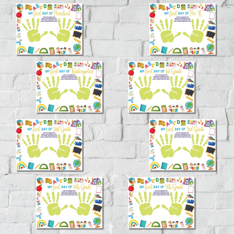 Back to School Handprint Craft * Handprint Craft * First Day of School ...