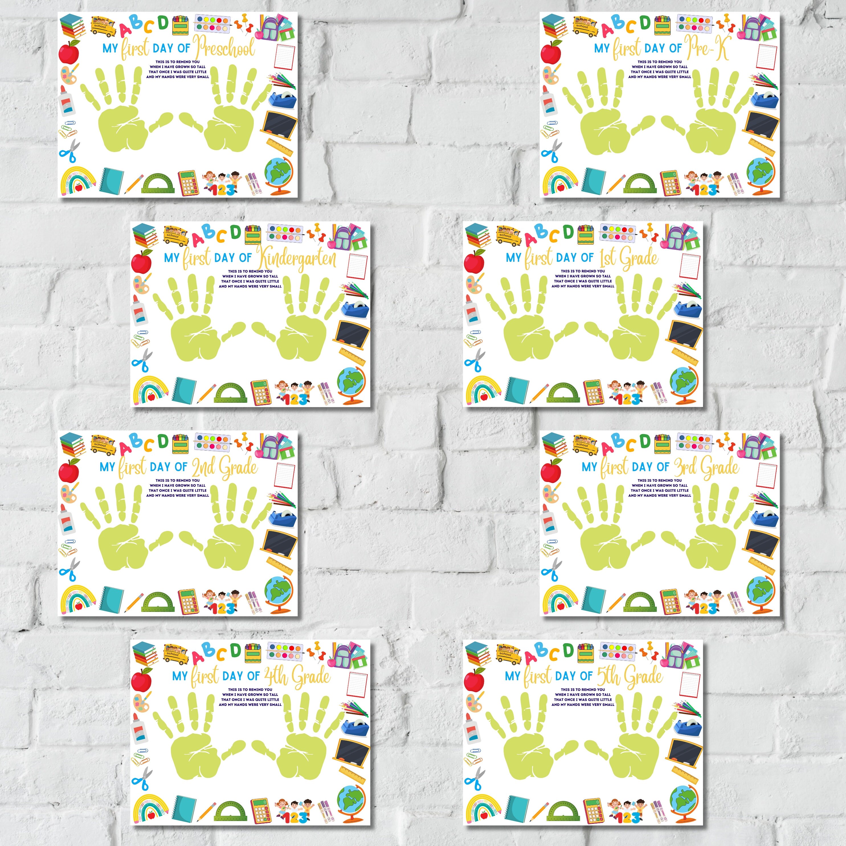 Back to School Handprint Craft Handprint Craft First Day of School ...