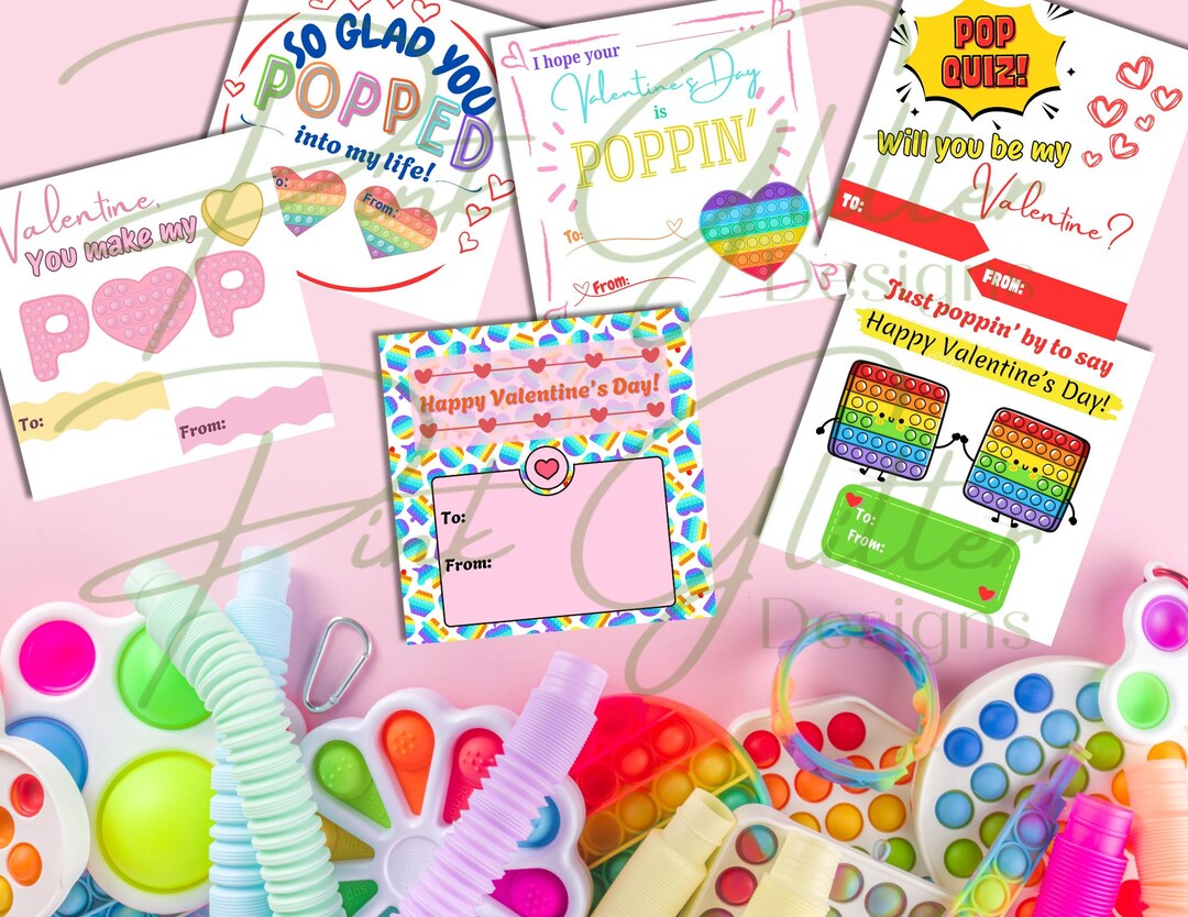 Pop It Valentine * Valentine Card * Classroom Valentine * Valentine Bag ...