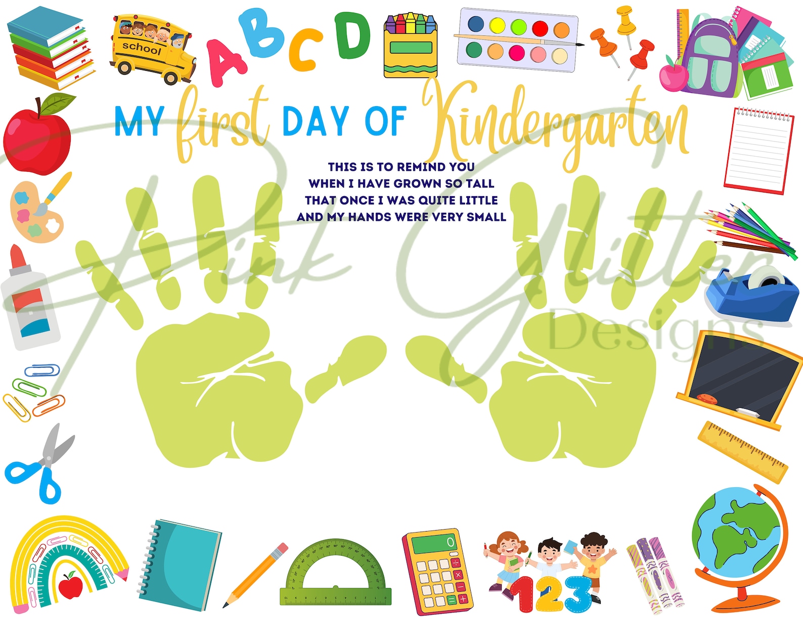 Back to School Handprint Craft * Handprint Craft * First Day of School ...