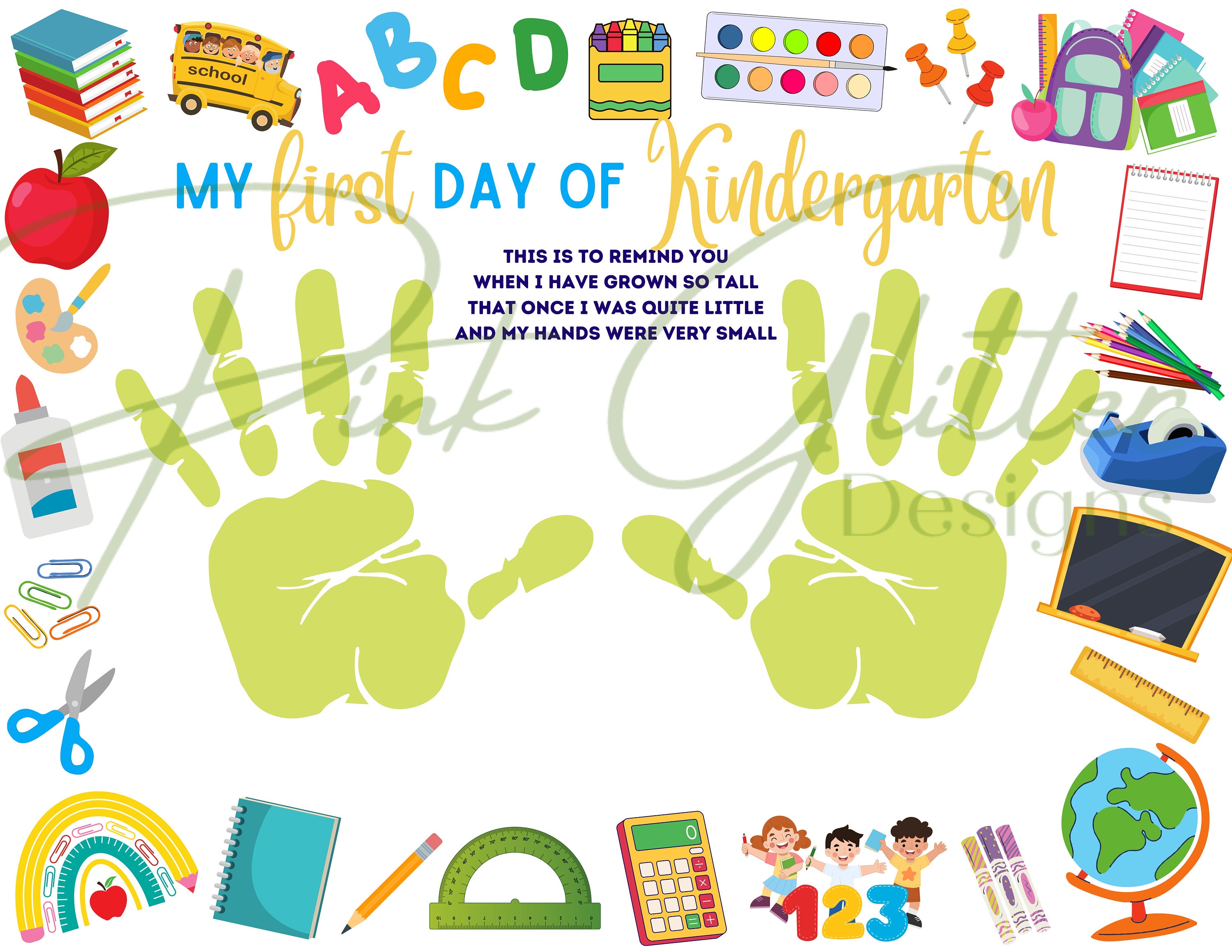 Back to School Handprint Craft * Handprint Craft * First Day of School ...