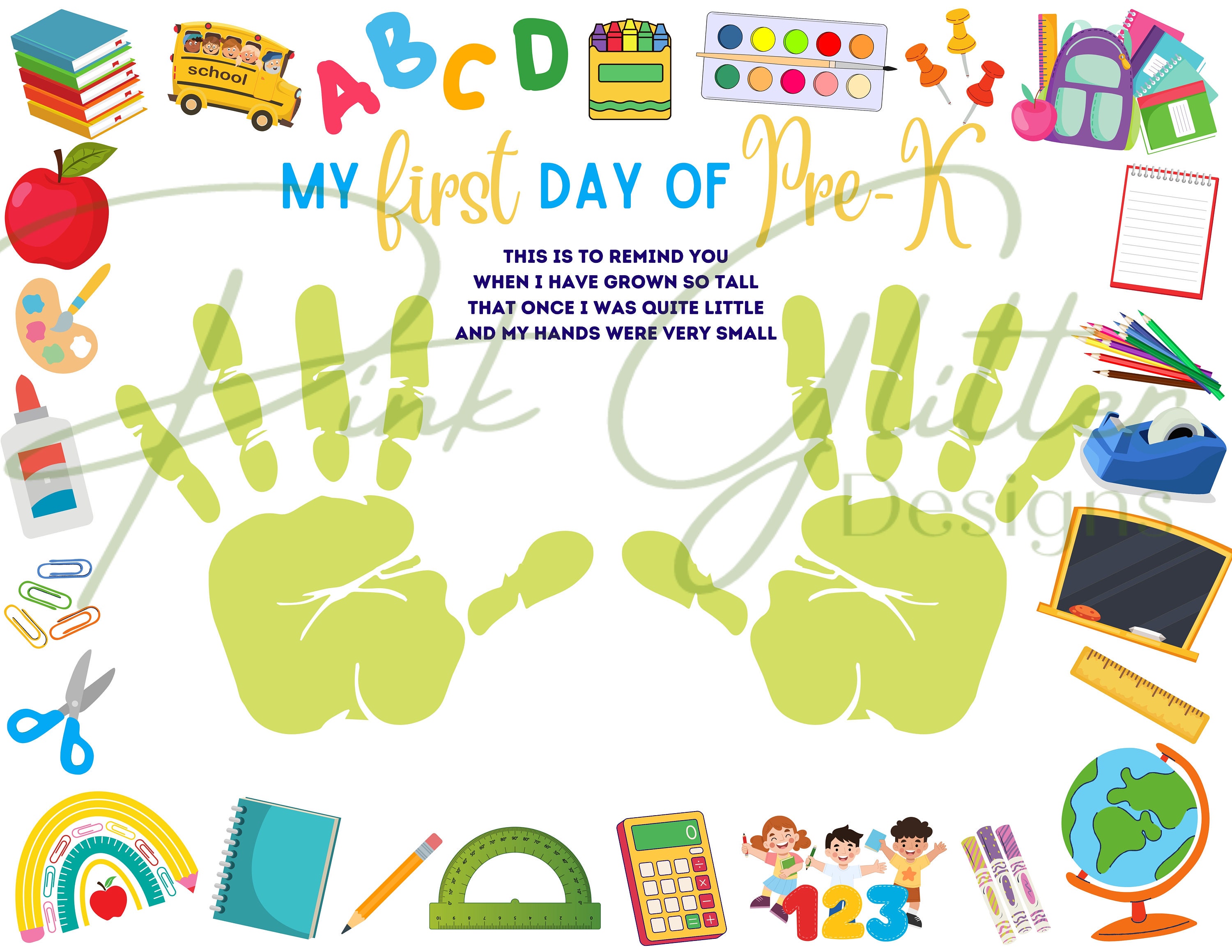 Back to School Handprint Craft * Handprint Craft * First Day of School ...