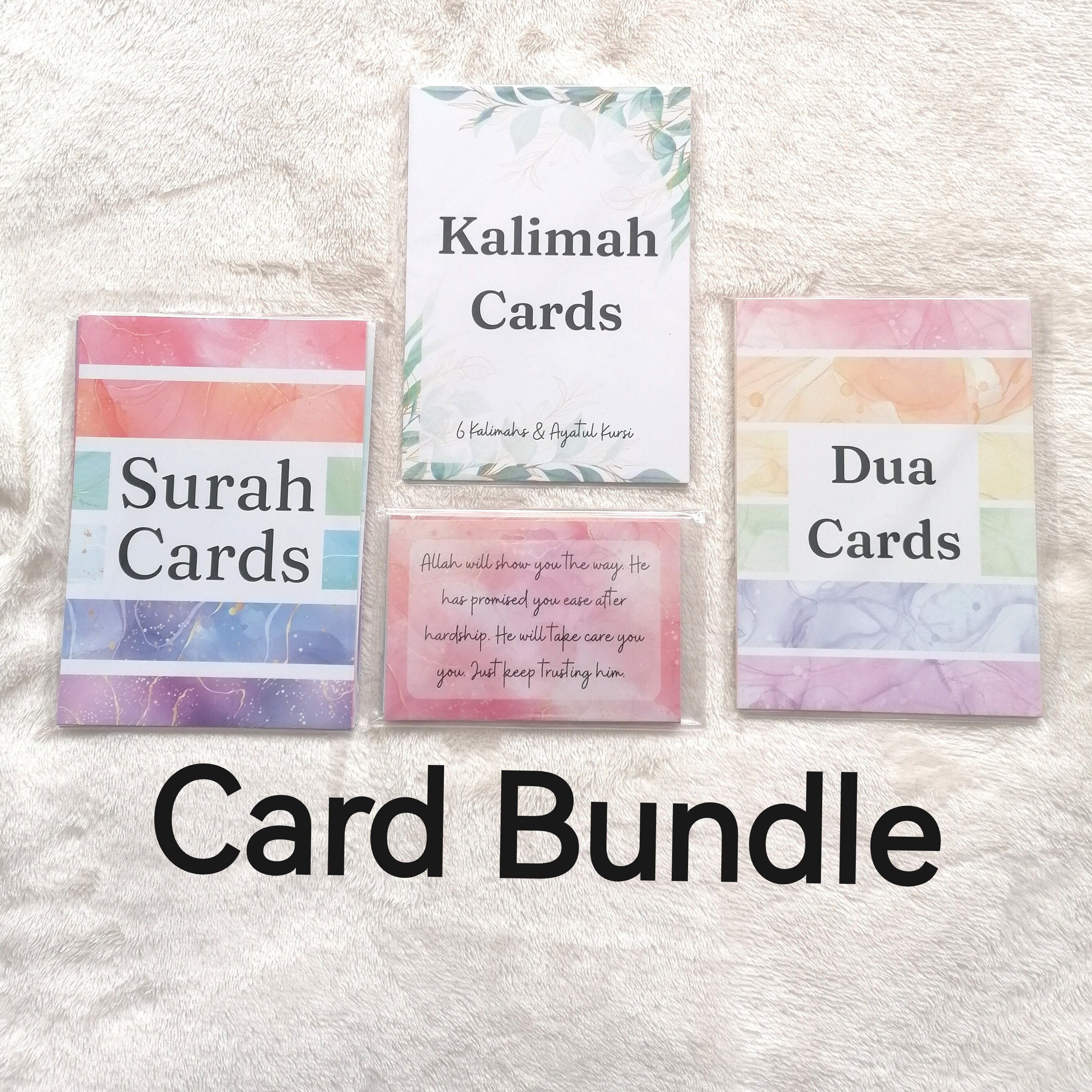 Card Set Bundle, Quran Surah, Kalimah, Ayatul Kursi, Daily Duas, Arabic ...