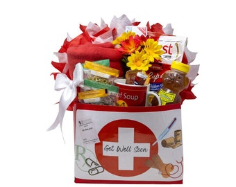 Get Well Soon Gourmet Gift Basket Box - Etsy