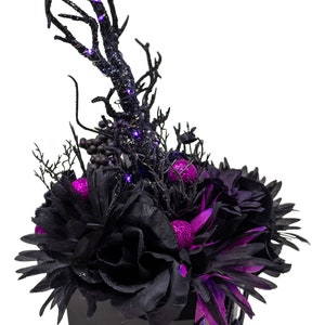 Wicked Halloween Floral Arrangement With Fairy Lights - Etsy