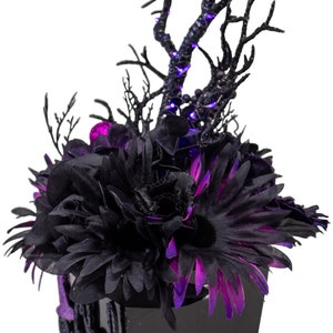 Wicked Halloween Floral Arrangement With Fairy Lights - Etsy