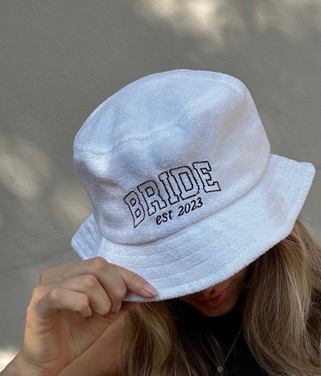 Bride Terry Cloth Bucket Hat Bride Hat Bride Cap Bride Summer Hat ...