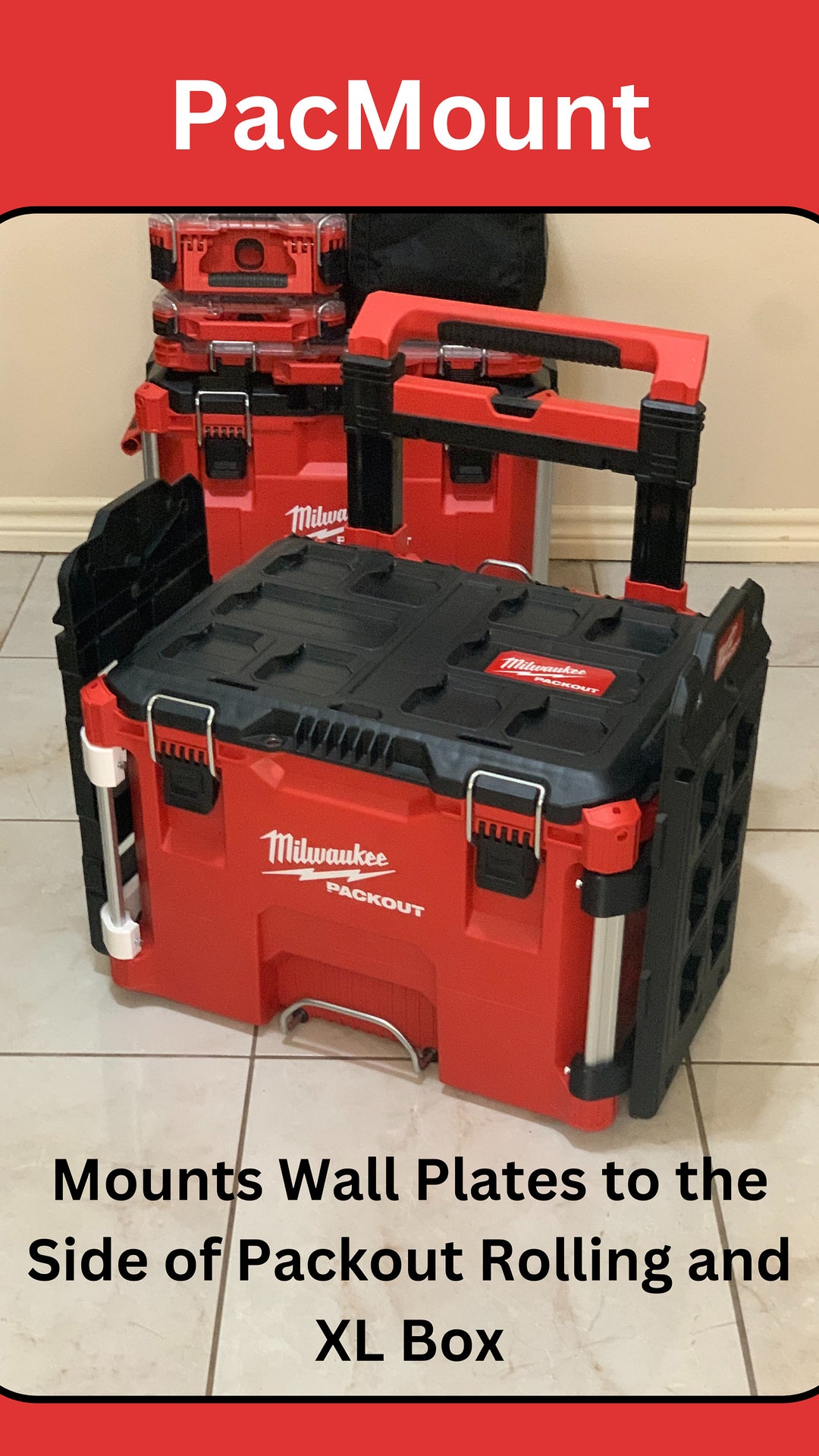 Pacmount, A Packout Wall Plate Mount for the Rolling and XL Boxes - Etsy