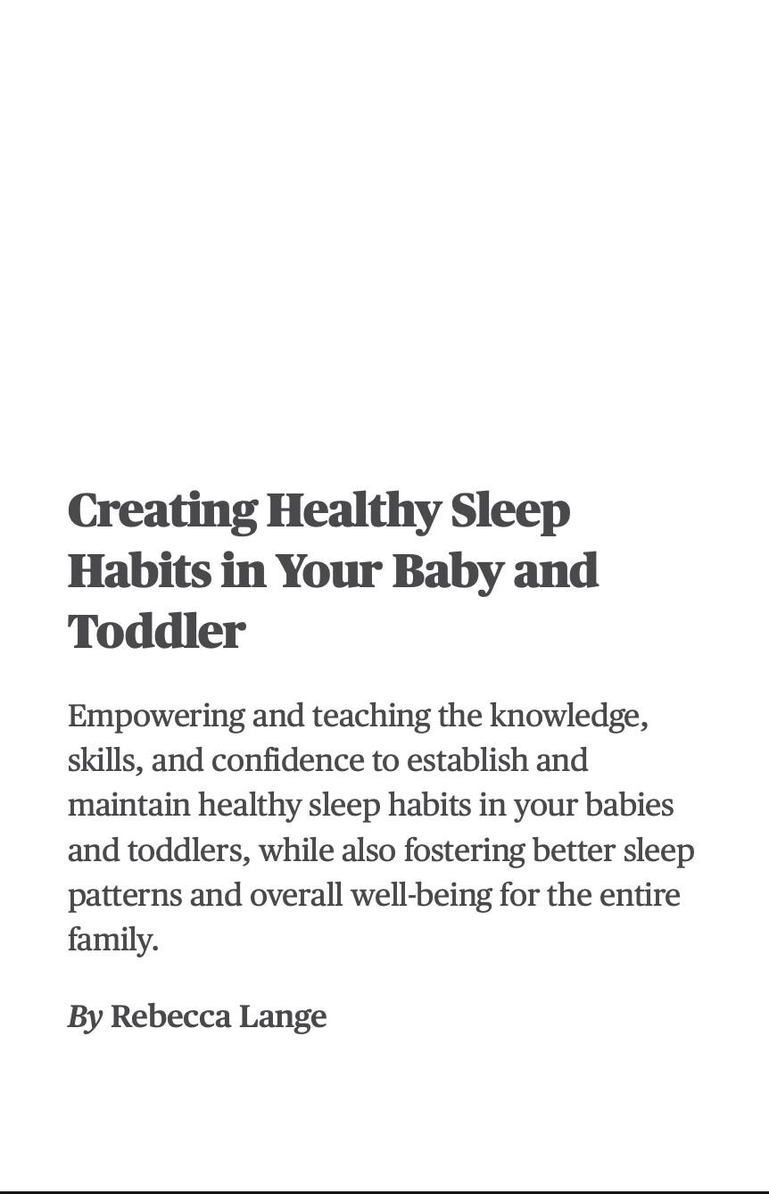 Creating Healthy Sleep Habits for Your Baby and Toddler Book Download ...